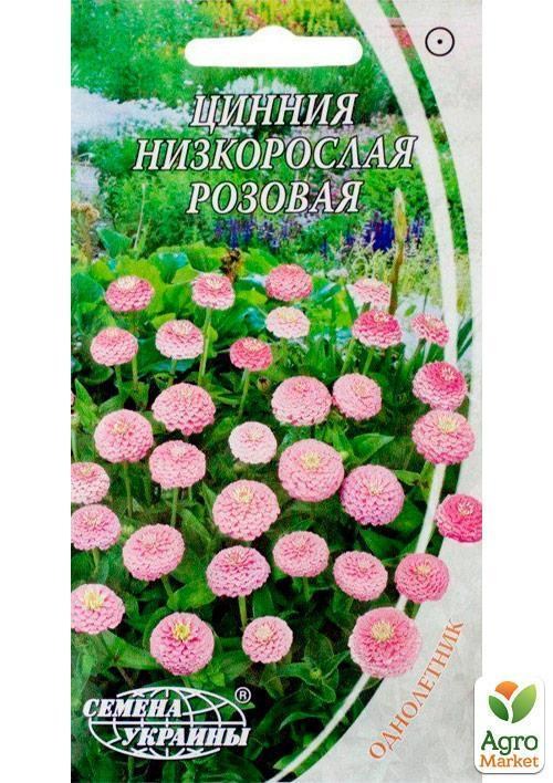 Цинния низкорослая "Розовая" ТМ "Семена Украины" 0,5г купить почтой в ...